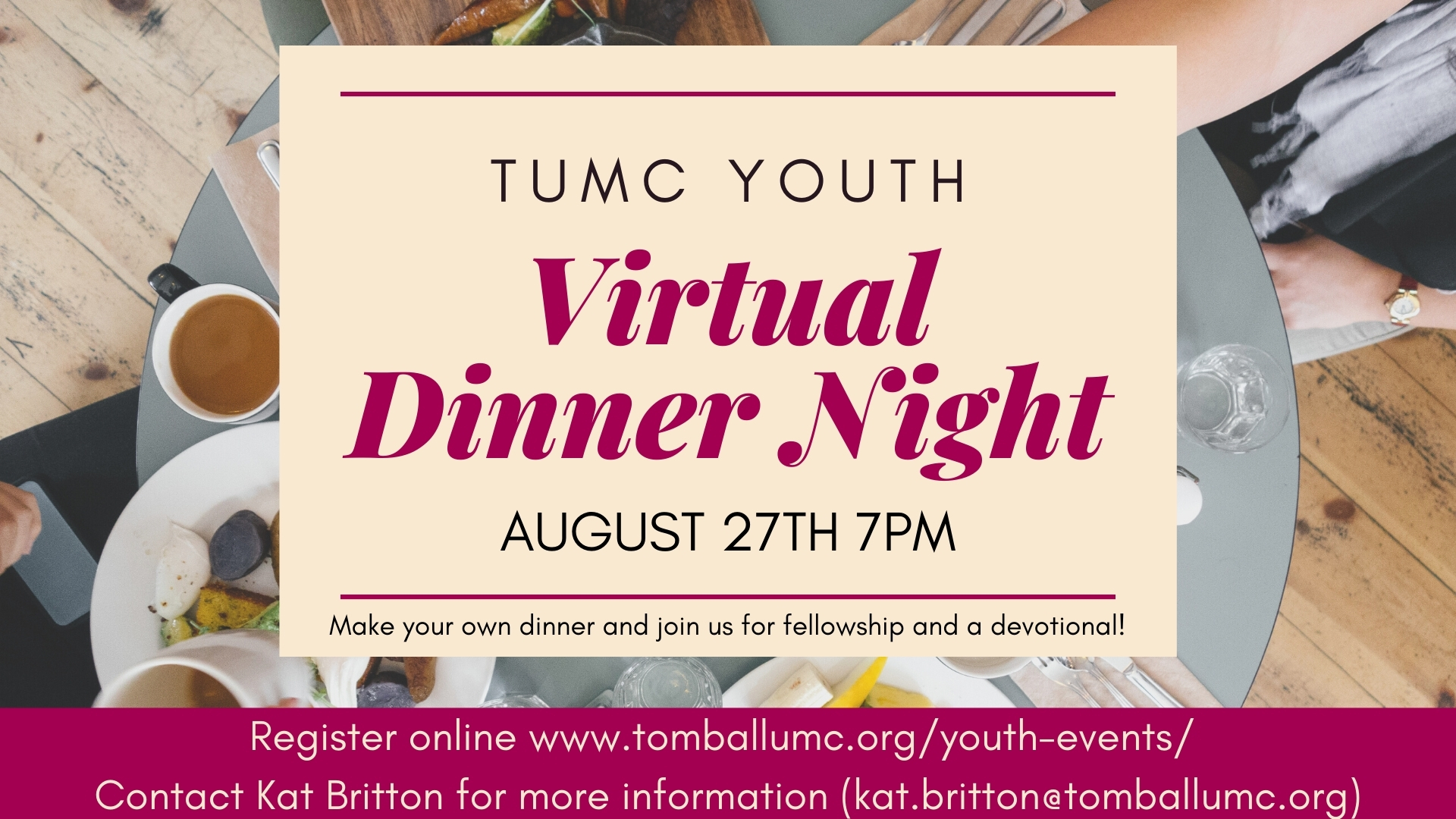 Youth Virtual Dinner Night – Tomball Methodist Church