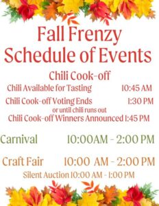 Fall Frenzy 2021 Schedule of Events – Tomball Methodist Church