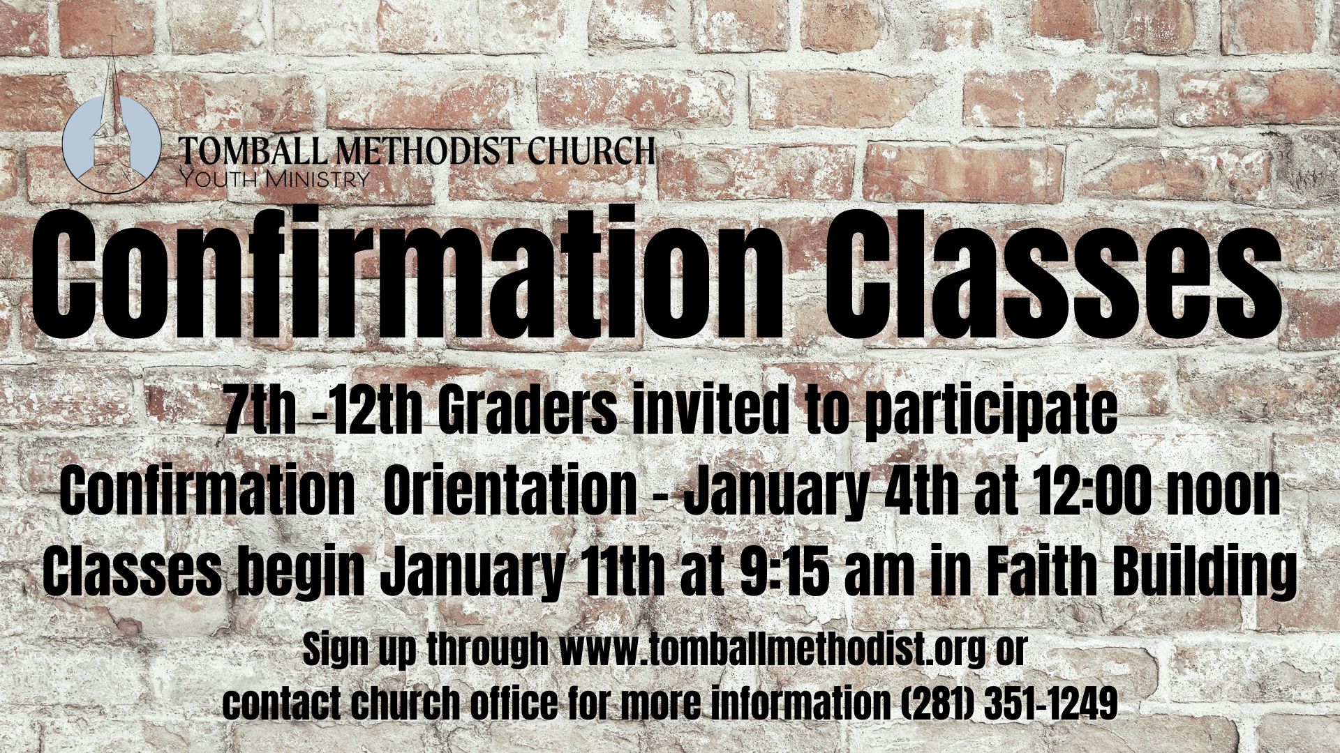 Confirmation 2026 – Tomball Methodist Church